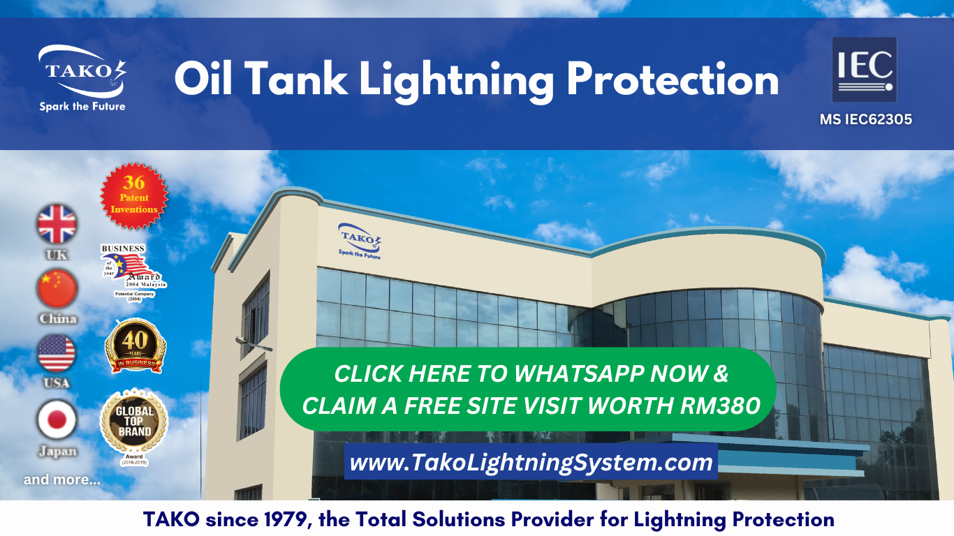 TAKO since 1979: Oil Tank Lightning Protection